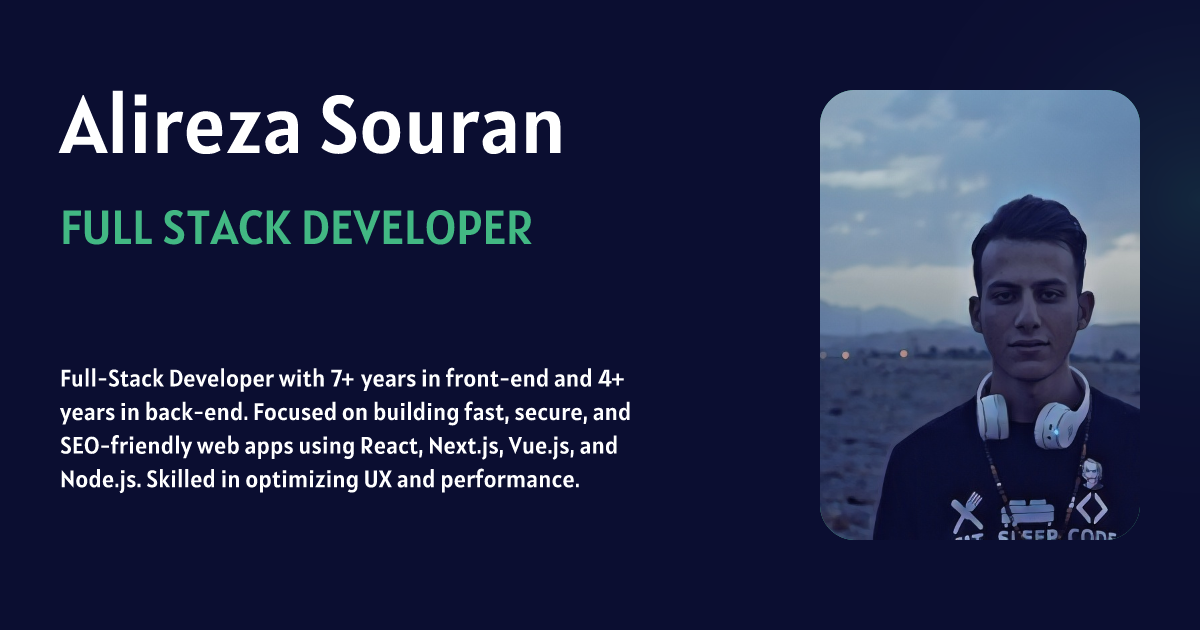 Alireza Souran - Full Stack Developer